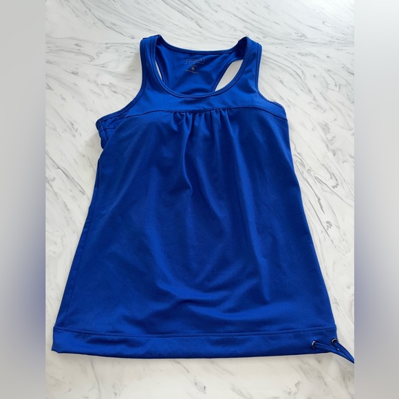 Athleta | Tops | Athleta Blue Sport Tank Top Modal Bubble Shirt Tank S ...